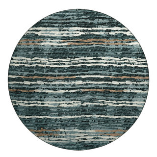 Abstract Striped Power Loomed Throw/Accent Rug, 1'8"x2'6" Shadow ...