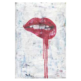 "Tainted Lips" Painting Print on Wrapped Canvas, 12"x18" - Contemporary ...
