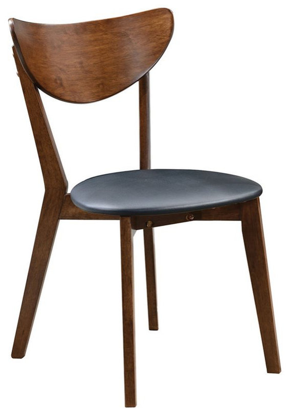 Coaster Malone Wood Dining Chairs with Padded Seat in Walnut ...