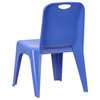 Blue Plastic Stackable School Chair with Carrying Handle and 11'' Seat ...