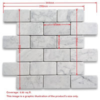 Golden Beach Moleanos Beige Limestone 2x4 Subway Mosaic Tile Honed, 1 ...