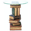 Stacked Volumes Sculptural Glass-Topped Book Table - Traditional - Side ...