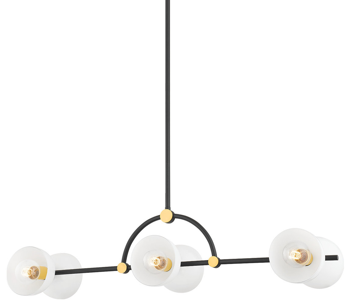 Belle 6 Light Island Light, Black - Contemporary - Kitchen Island ...