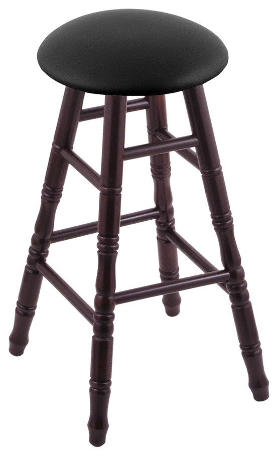 Holland Bar Stool, Maple Round Cushion Bar Stool, Turned Legs, 18"x18 ...