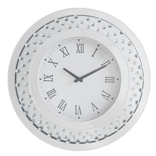 Acme Wall Clock in Mirrored and Faux Crystals Finish 97045 ...