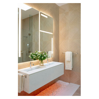 Serenity Indian Wells luxury mansion modern textured bathroom design ...