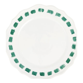 Lisbon Green Stitch Dinner Plate - Traditional - Dinner Plates - by ...