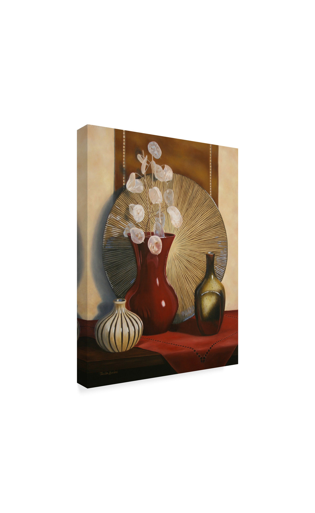 Cecile Baird 'Still Life With Red Vase' Canvas Art, 14"x19", 14"x19 ...