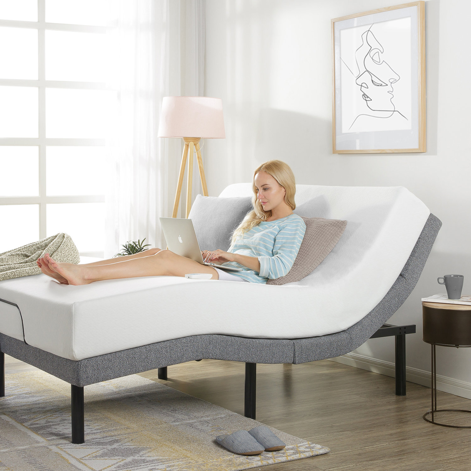 Genie 500 Adjustable Bed Base, Wireless Remote, Dual USB Ports, Queen ...
