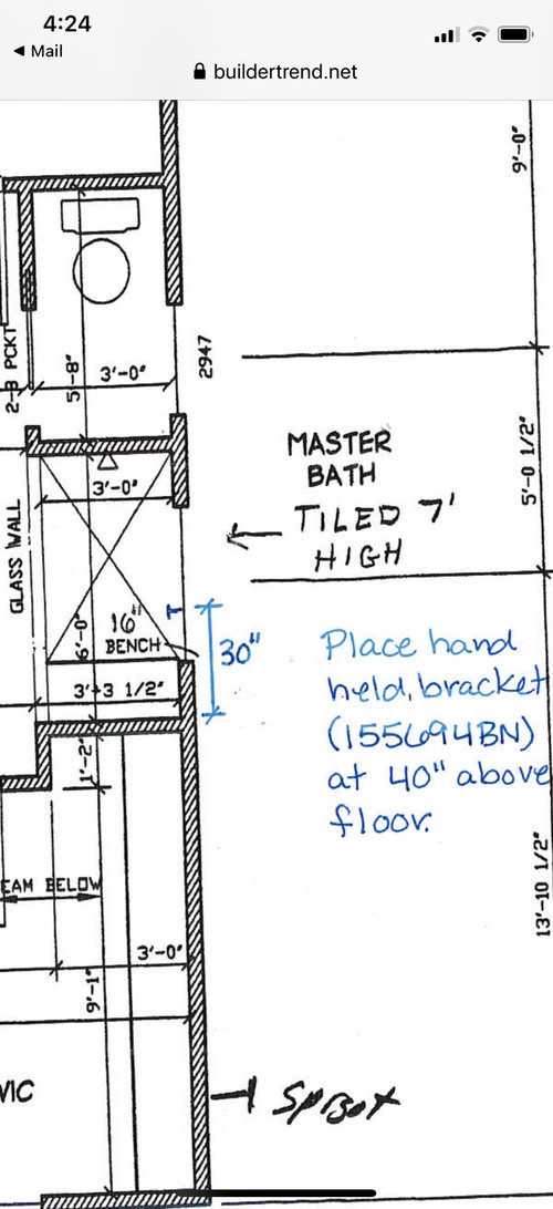 handheld shower placement