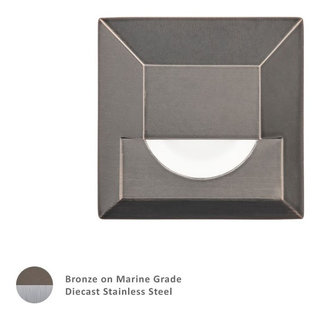 WAC Lighting LED 12V Square Step And Wall Light, Bronzed Stainless ...