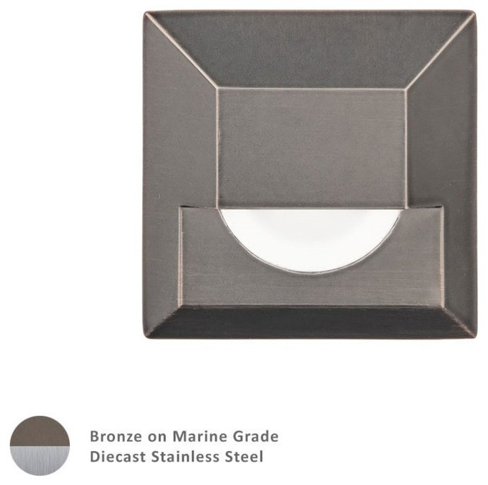 WAC Lighting LED 12V Square Step And Wall Light, Bronzed Stainless ...