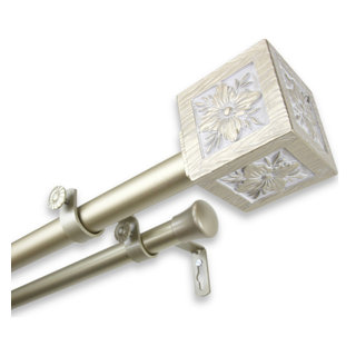 Zula 1" Double Curtain Rod, 120-170" - Traditional - Curtain Rods - by ...