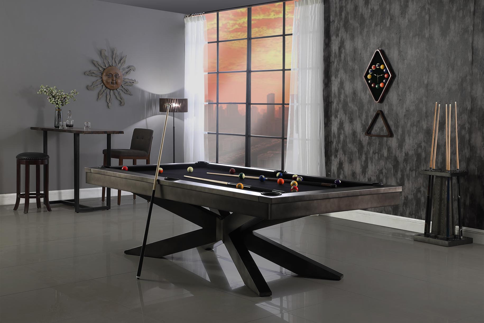 Xander Modern Pool Table w/White Glove Delivery - Industrial - Game Tables - by Sawyer Twain | Houzz