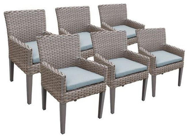 6 Oasis Dining Chairs With Arms in Spa - Tropical - Outdoor Dining ...