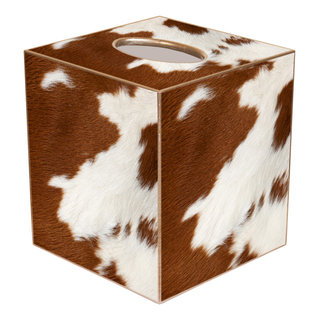 Cowhide Tissue Box Cover, TB8413 - Contemporary - Tissue Box Holders ...