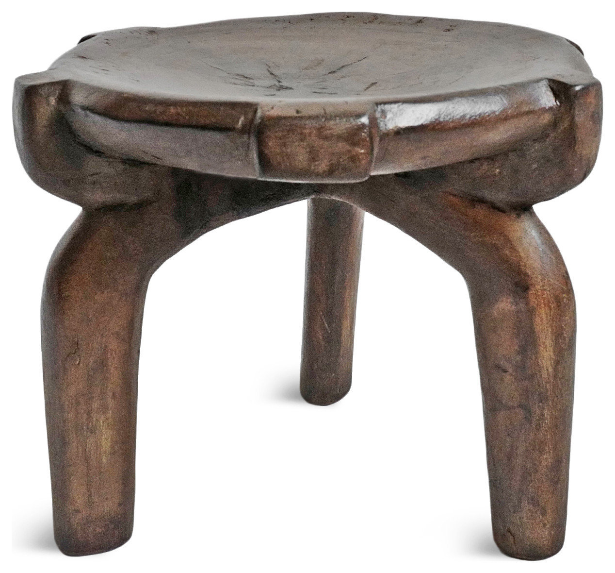 Consigned Vintage Tanzania Hehe Stool - Rustic - Accent And Garden ...
