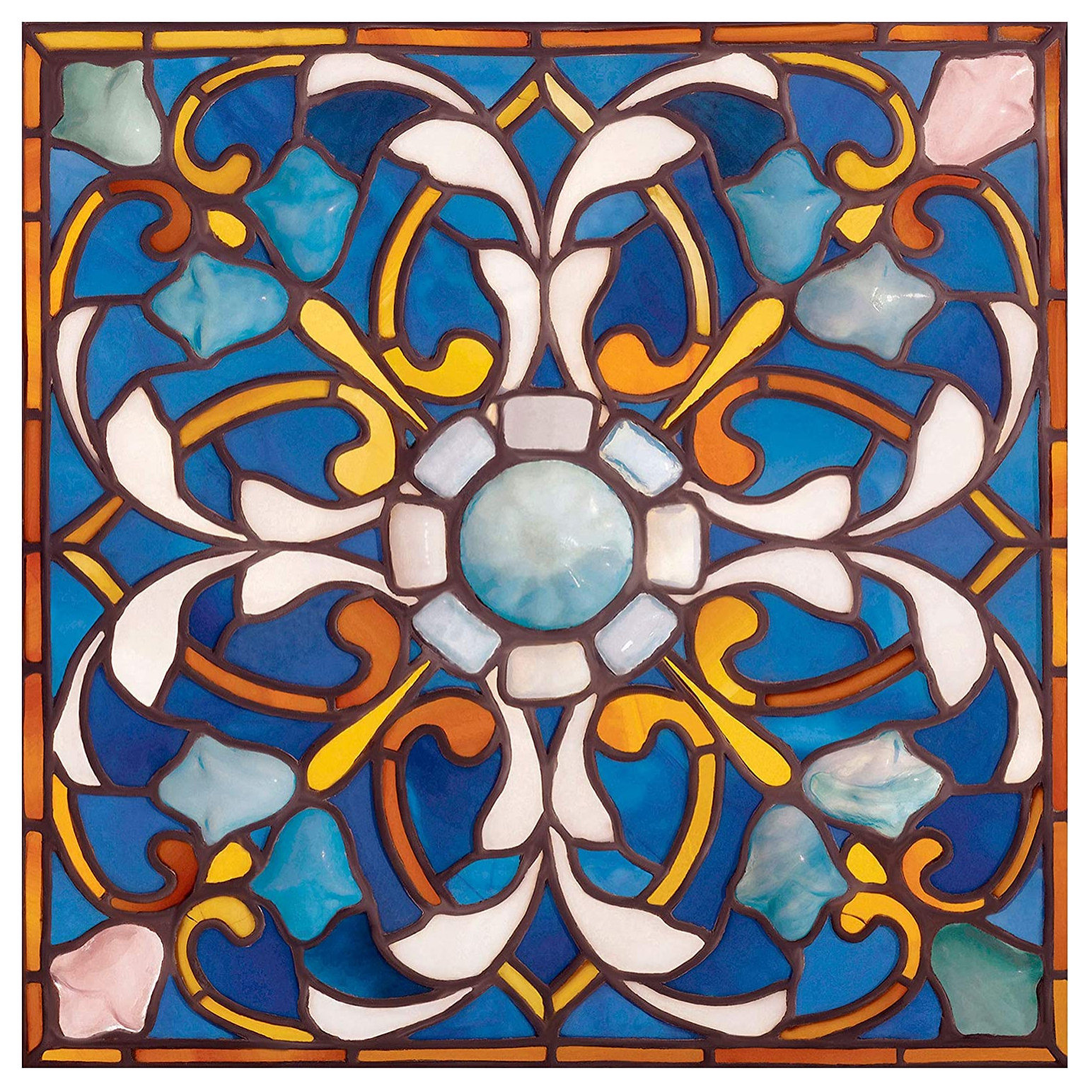 Tile Mural RARE CEILING PANEL stained glass Backsplash, 6" Ceramic ...