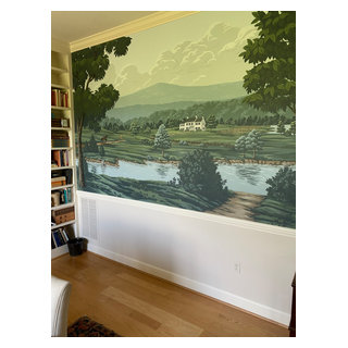 Colonial Themed Murals throughout a music room/library - Victorian ...
