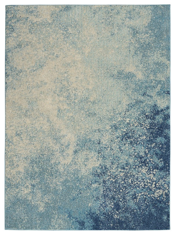 Nourison Passion Transitional Navy-Light Blue Rug PSN10, 5'3"x7'3 ...