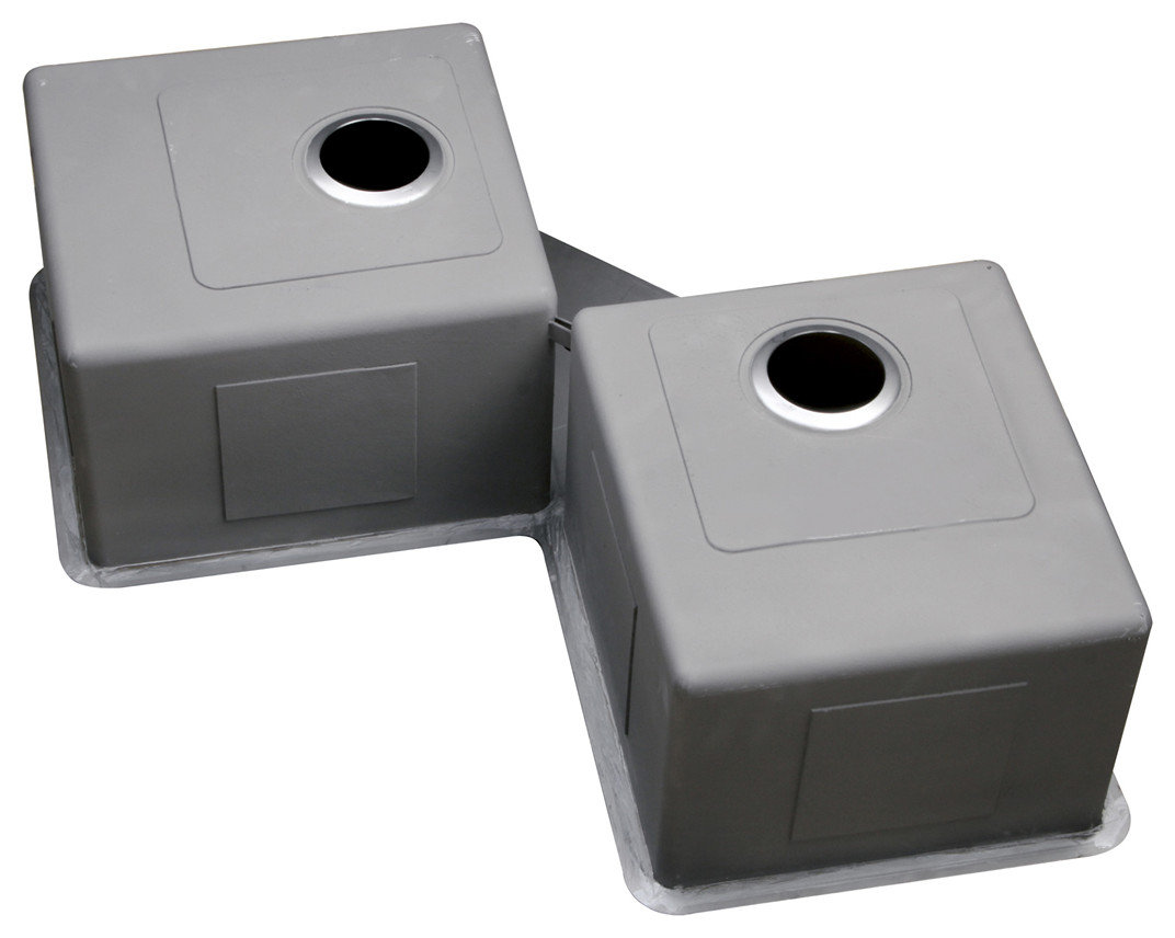 Ruvati RVH8400 Undermount Corner Kitchen Sink 16 Gauge 44" Double Bowl ...