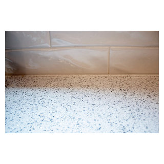 Custom Cherry Kitchen Cabinets with Beaded Inserts, Quartz Countertop ...