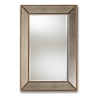 Neva Modern Contemporary Antique Gold Finished Rectangular Accent Wall ...