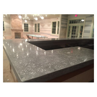 Custom Concrete Countertops with embedded oyster shells - Coastal - New ...