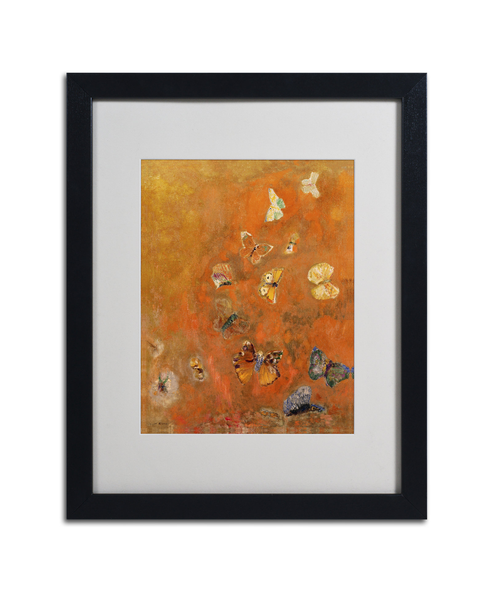 'Evocation of Butterflies, 1912' Matted Framed Canvas Art by Odilon ...