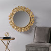 Martha Stewart Eden Gold Gingko Leaf Round Wall Mirror 30.5" - Contemporary - Wall Mirrors - by ...