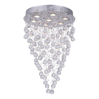 Rain Drop 7 Light Flush Mount with Chrome finish, 31.000 - Contemporary ...