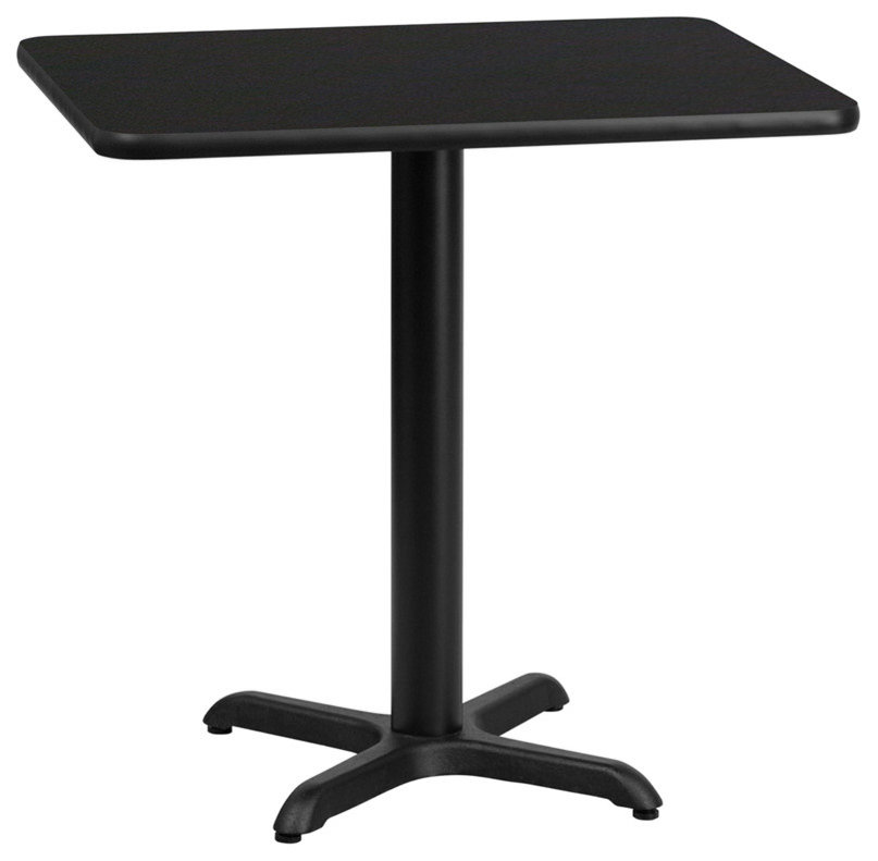 Rectangular Black Table Top XU-BLKTB-2430-T2222-GG, Table Height ...