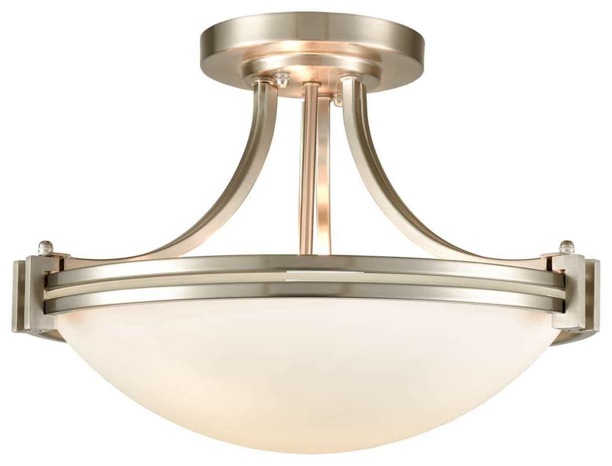 Brushed Nickel Ceiling Light Glass Ceiling Lighting Fixture ...