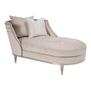 London Place Chenille Chaise - Parchment - Traditional - Indoor Chaise ...