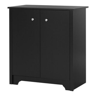 Pemberly Row Modern / Contemporary Storage Cabinet in Pure Black ...