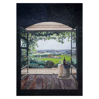 Mosaic Artwork - Panoramic Greenfield, 71" x 94" - Contemporary - Tile ...