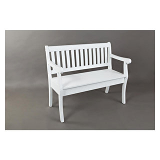 Artisan's Craft Storage Bench - Weathered White - Transitional - Accent ...