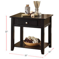Wooden End Table With Bottom Shelf, Black - Transitional - Side Tables ...
