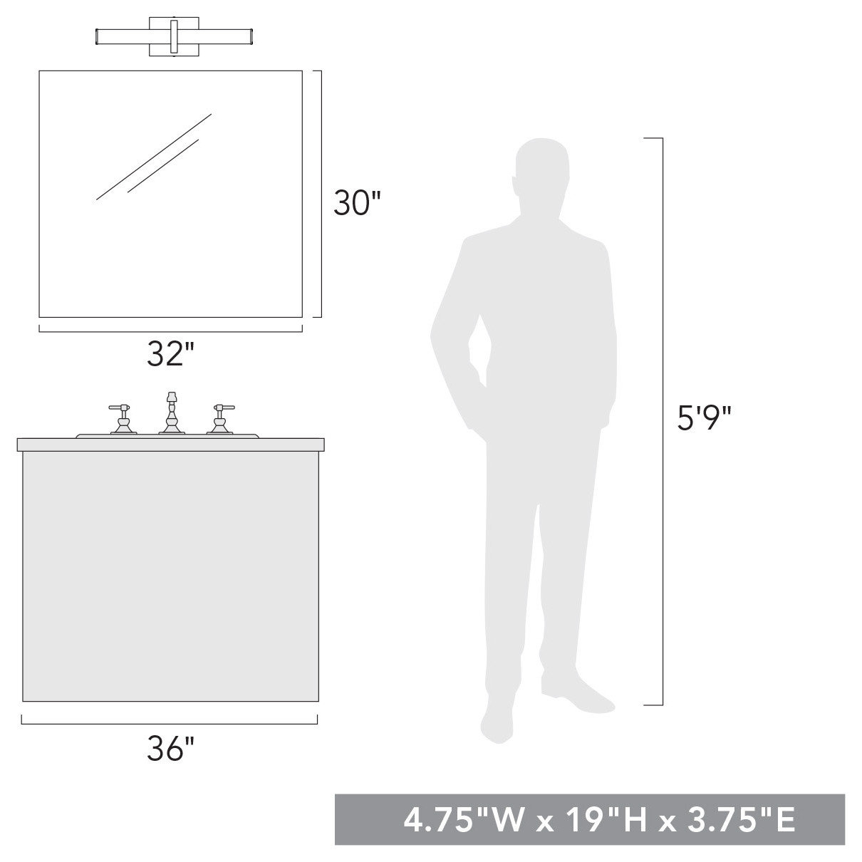 Golden Lighting 5623-B19 OP Elon 2"W LED Vanity Light - Transitional ...