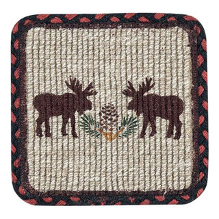 Moose/Pinecone Wicker Weave Trivet 9"x9" - Rustic - Trivets - by Uber ...