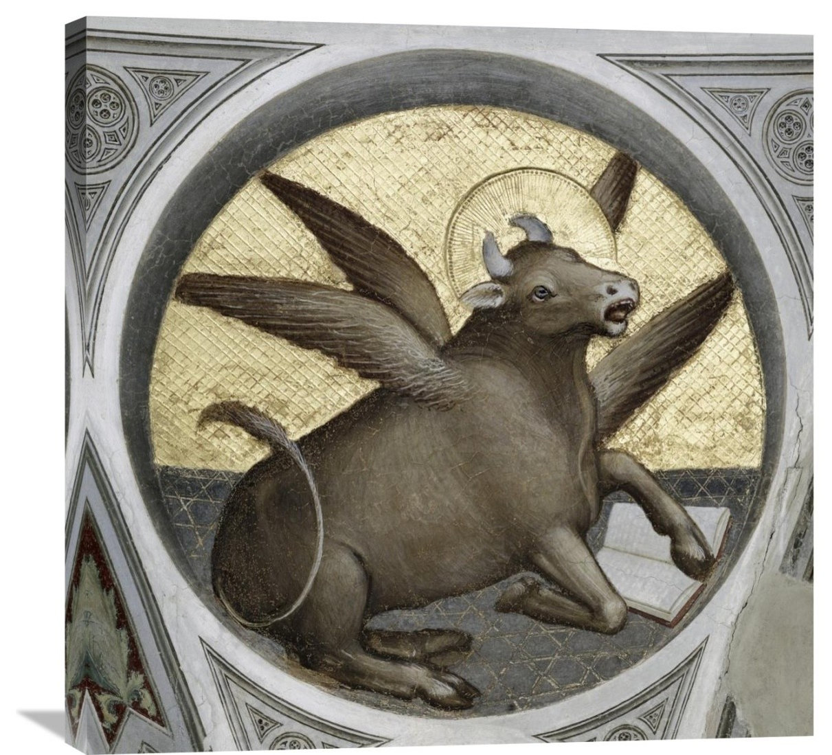 "Saint Luke As An Ox" Artwork, 16" x 15", 30" x 29.7" - Traditional - Prints And Posters - by ...