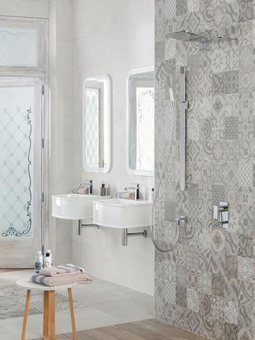 Paint choice to match Porcelanosa Dover antique blue tiles. | Houzz UK