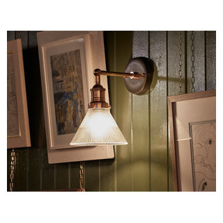 Brooklyn Vintage Antique Ribbed Glass Retro Funnel Wall - London - by ...