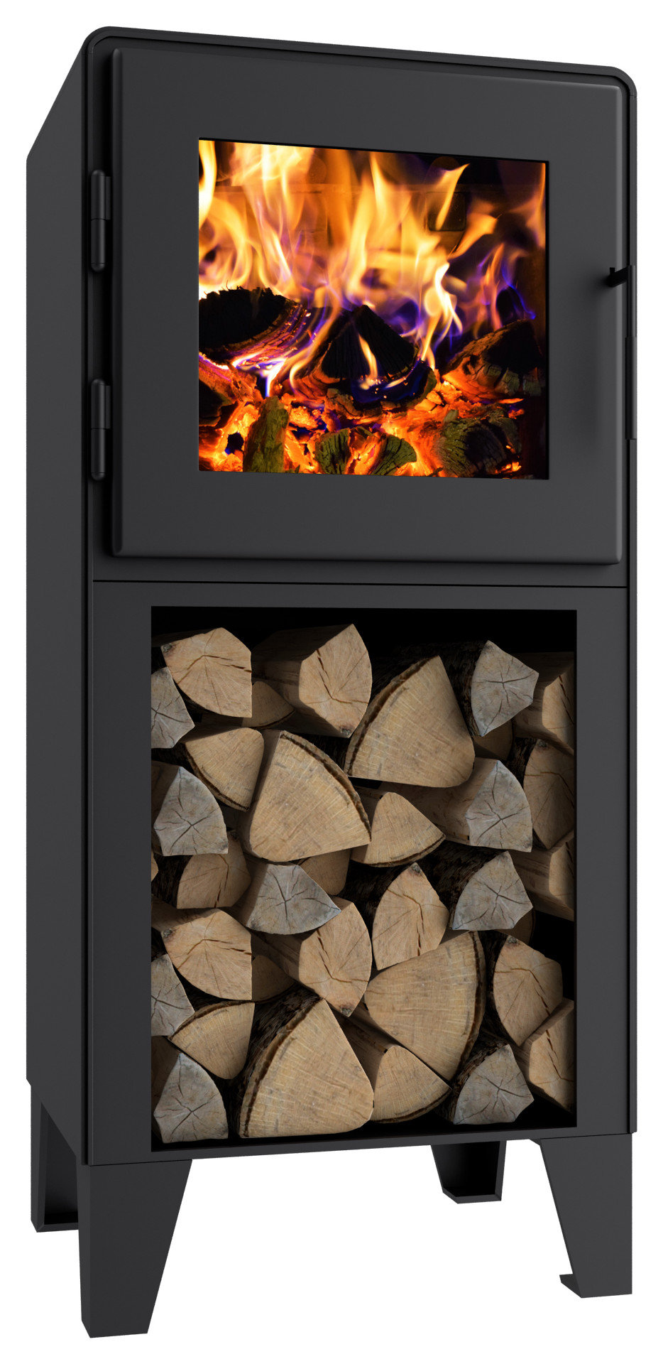 Nova Tower Wood Stove, Height Extension Legs, Satin Black, Satin Black ...
