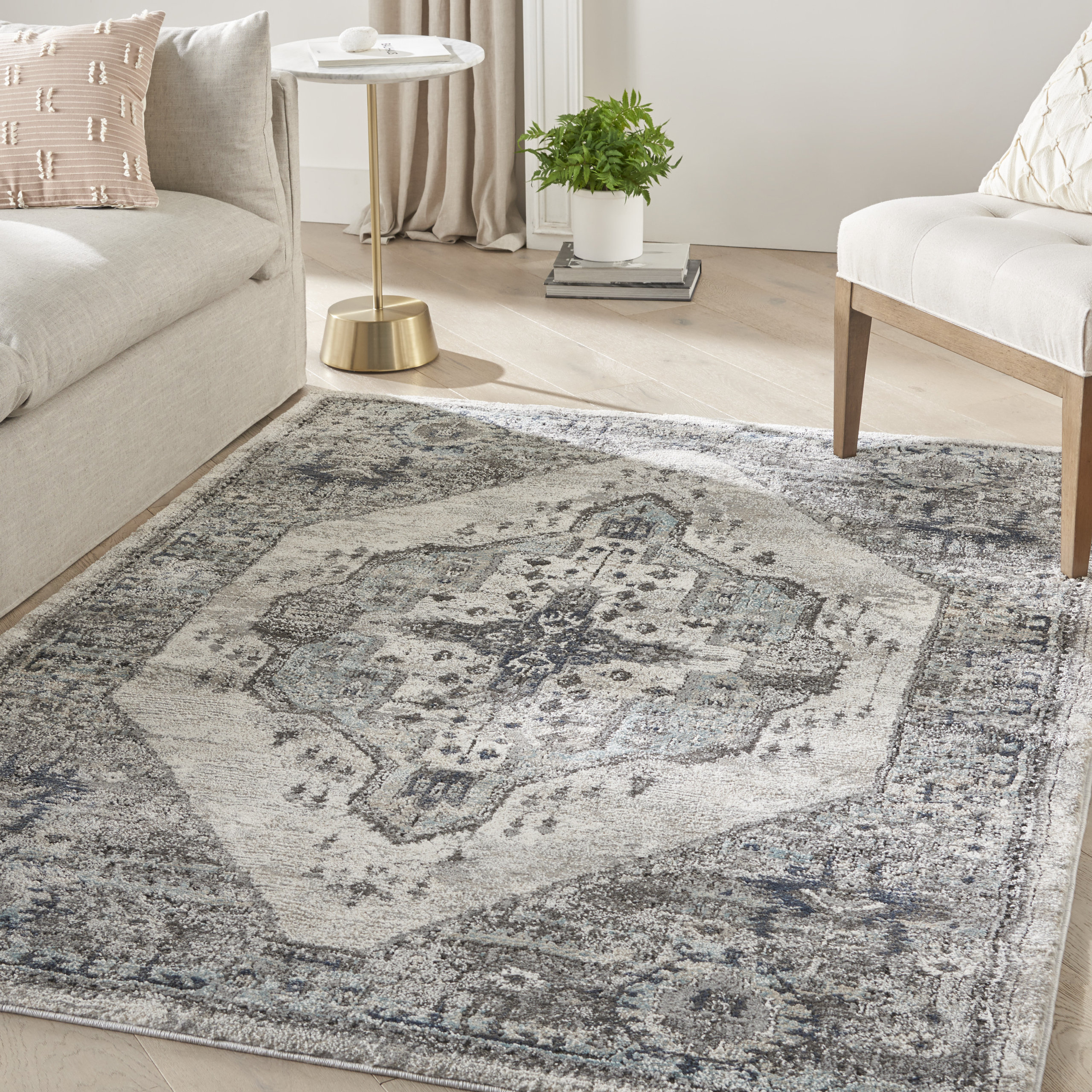 Kathy Ireland American Manor AMR02 Area Rug, Grey, 5'3" x 7'3 ...