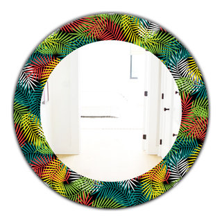 Designart Tropical Mood Gloomy 2 Bohemian Frameless Oval Or Round Wall ...