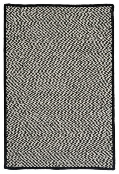 Outdoor Houndstooth Tweed Rug, Black, 2'x4', 2'x4' - Contemporary ...