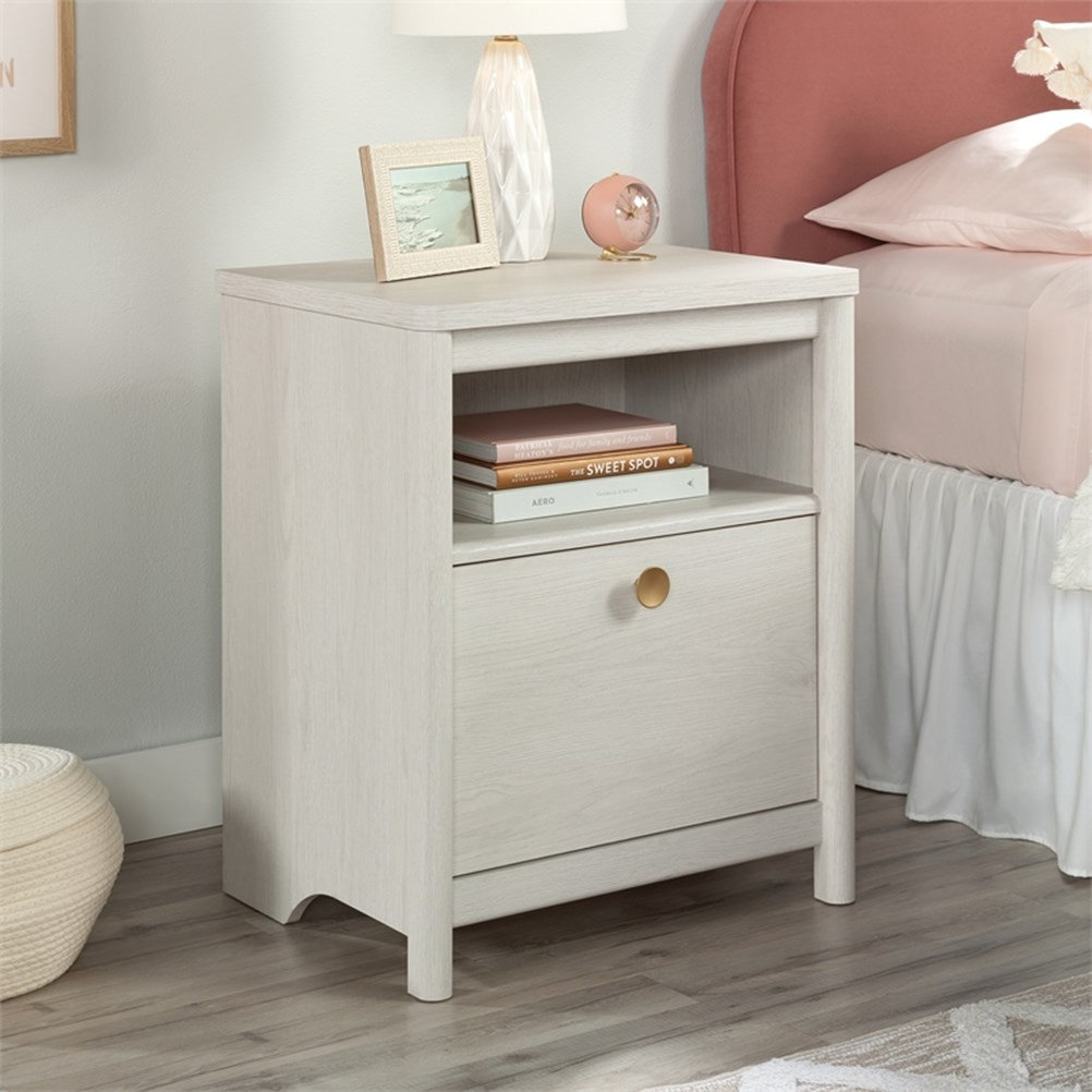 Sauder Dover Edge Transitional Engineered Wood Night Stand in Oak ...