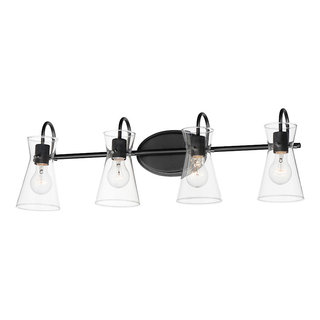 Maxim Lighting Ava 4-Light Bath Vanity, Black/Clear, 12484CLBK ...