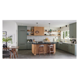 Sage Shaker Slim Kitchen - Transitional - Kitchen - by Northern ...
